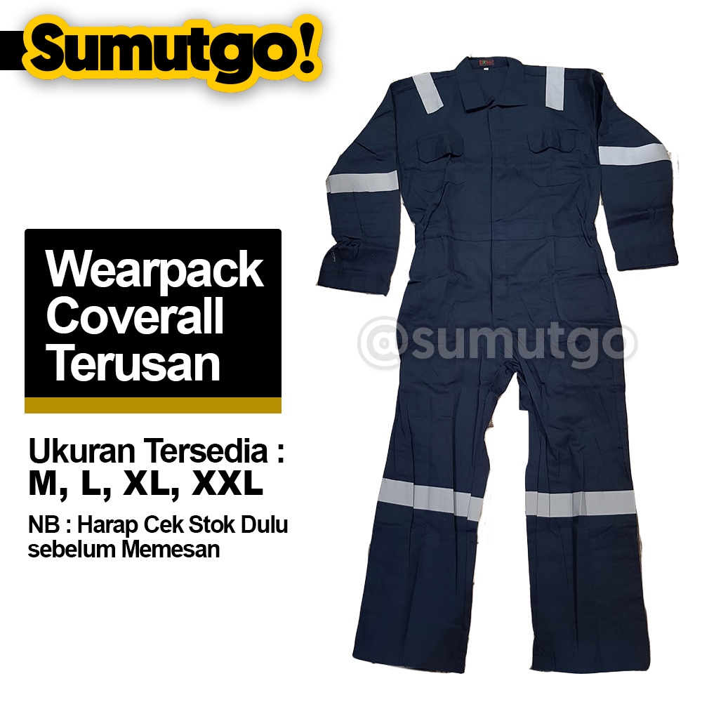 Jual Wearpack Safety Terusan Biru Dongker / Coverall Lengan Panjang ...