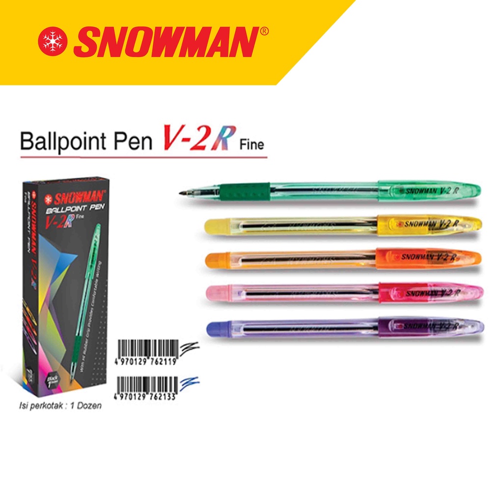 Jual Snowman V-2R Ballpen 0.7mm Fine (Rainbow Barrel) Black | Shopee ...