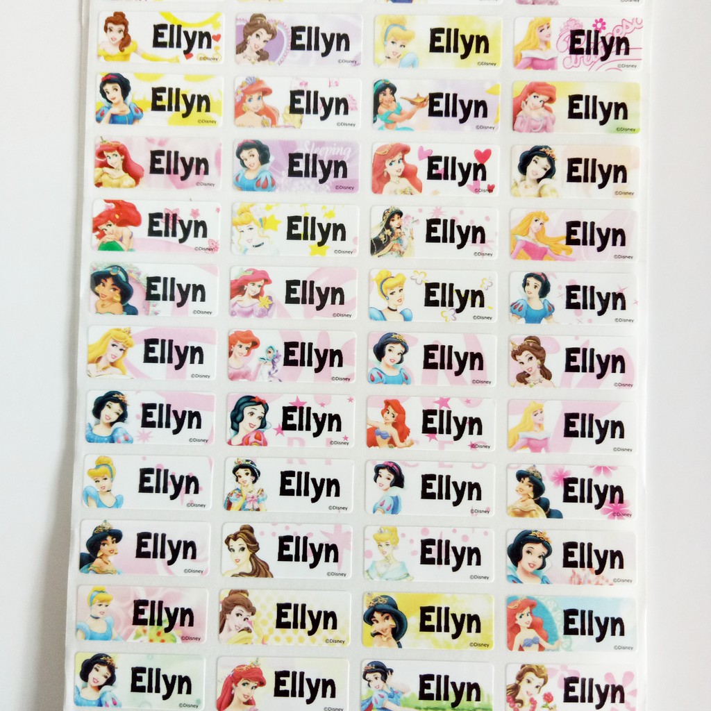 Jual STIKER LABEL NAMA ANAK WATERPROOF - PRINCESS DISNEY | Shopee Indonesia