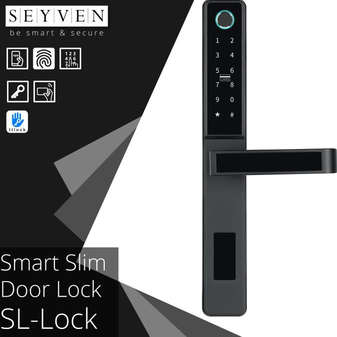 Jual SEYVEN SMART SLIM DOOR LOCK ALUMINIUM DOOR LOCK SMART DOOR DIGITAL ...