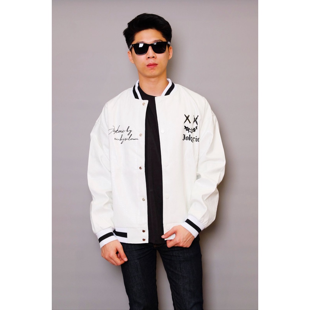 Jual RICKY IS CLOWN CROCO LEATHER VARSITY JACKET | Shopee Indonesia