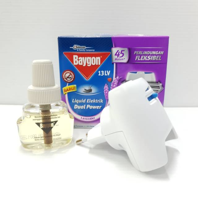 Jual BAYGON LIQUID ELEKTRIK DUAL POWER 33 ml wangi LAVENDER ( alat + refill ) | Shopee Indonesia