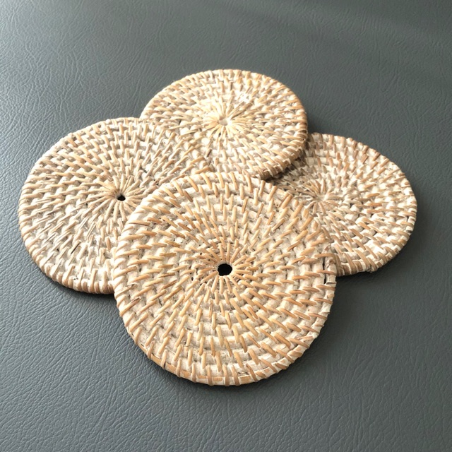 Jual Handmade Tatakan Gelas Anyaman Rotan Putih Bali Glass Drink ...