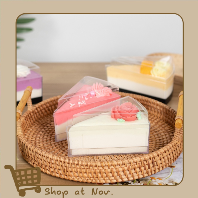 Jual WADAH DESSERT BOX / MOUSSE CAKE / JELLY BENTUK POTONGAN CAKE 155ML ...