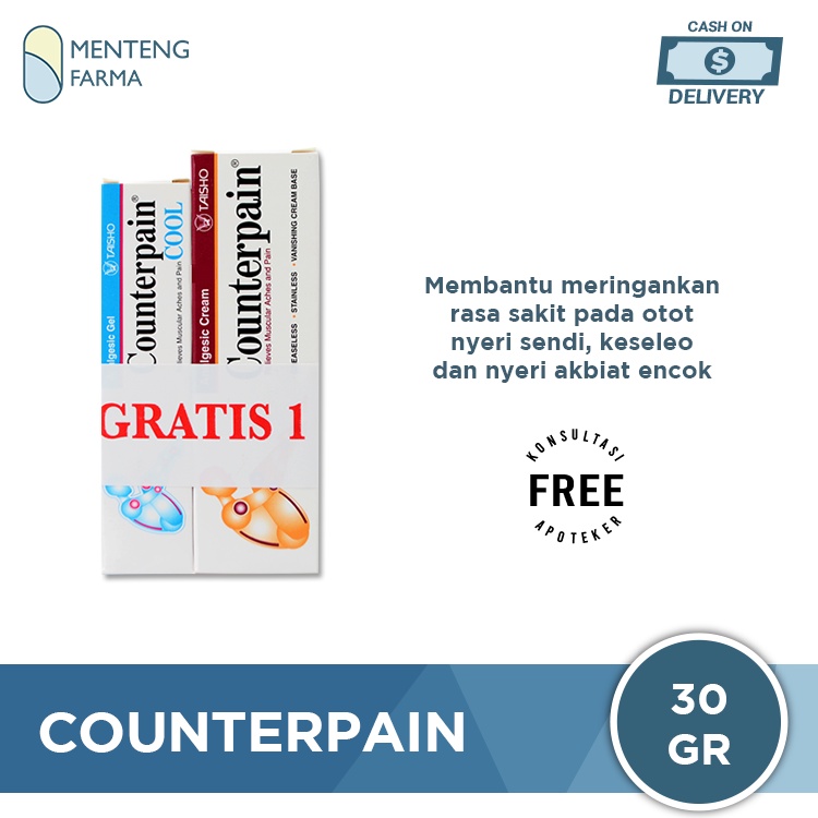 Jual Counterpain 30 gr - Salep Pereda Nyeri Otot, Keseleo, dan Encok ...