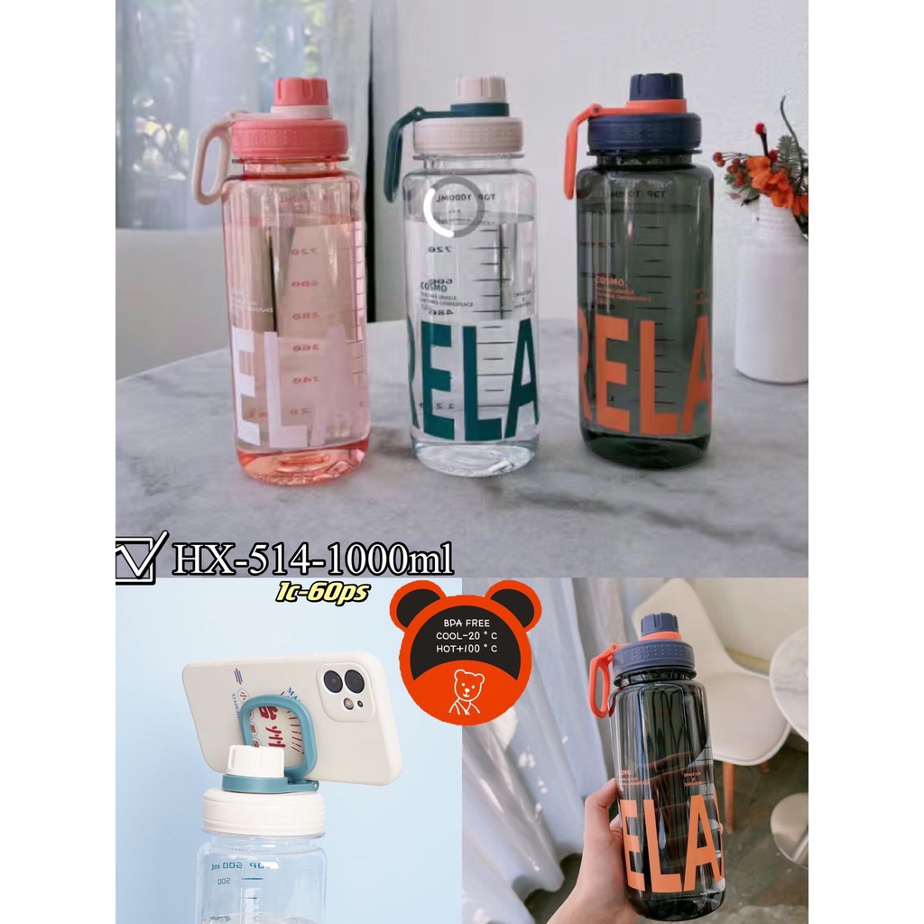 Jual botol air minum tritan 1 satu liter tempat air minum sport BPA ...