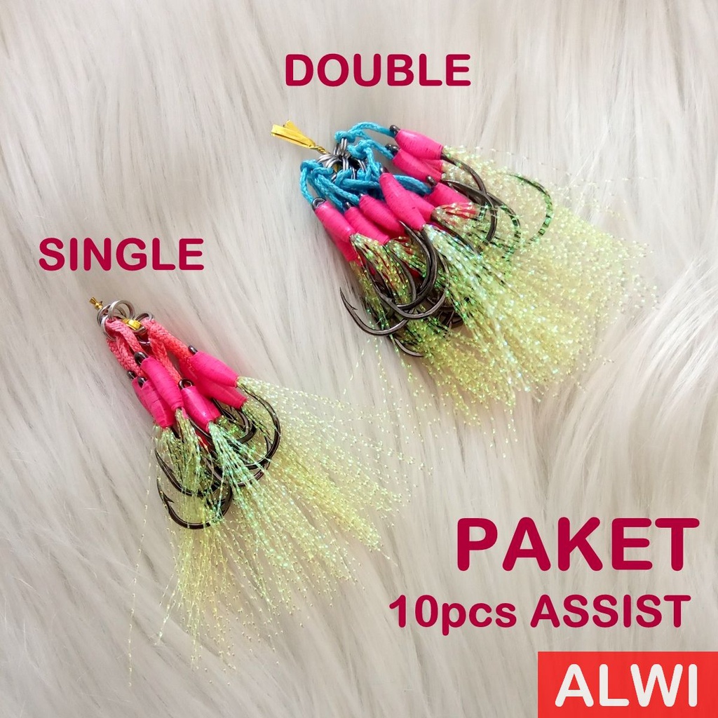 Jual [ PAKET ] 10PCS Assist Hook (Single / Double) ~ Assist Hooks Micro ...