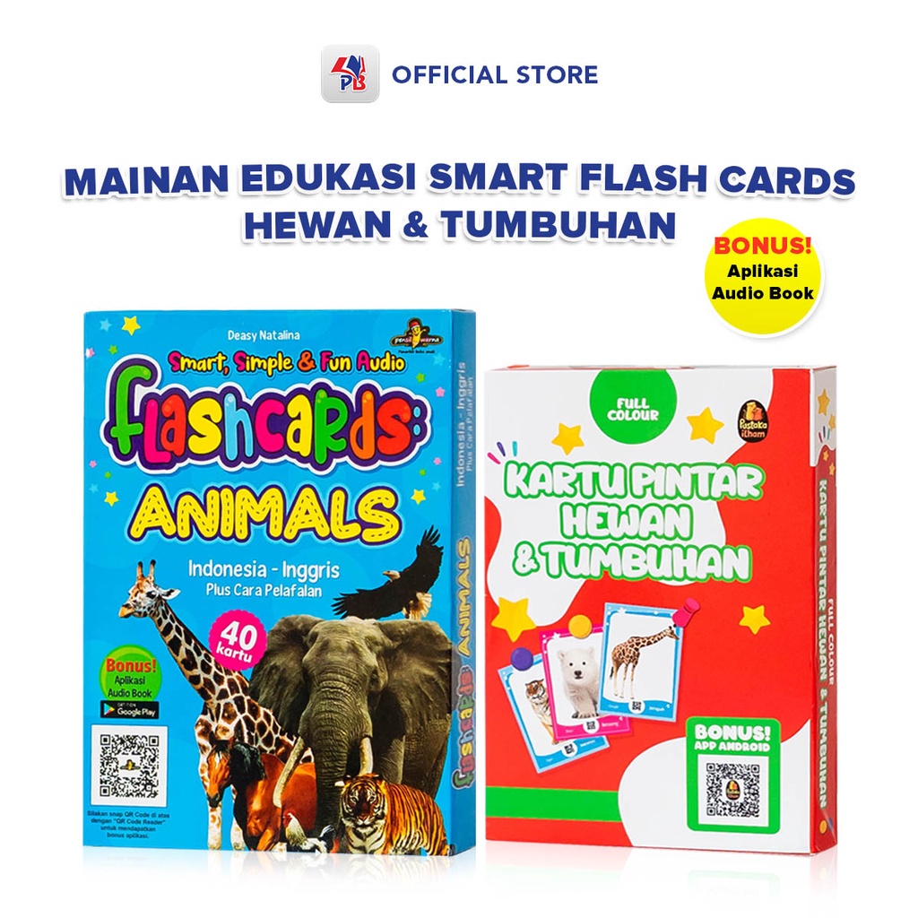 Jual Flash Card Edukasi Anak Flashcard Kartu Pintar Hewan Tumbuhan dan ...