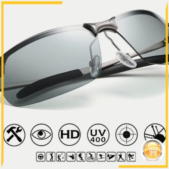 Jual Kacamata UV 400 Photochromic Polarized Anti Silau Siang Dan Malam Sunglass Fotosensitif ...