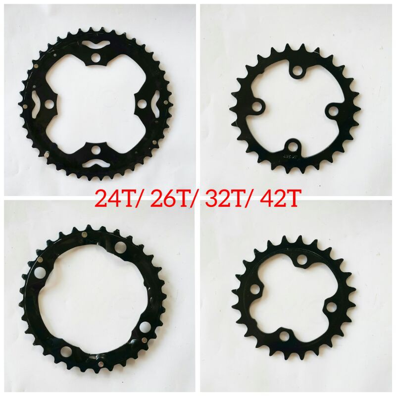 Jual chainring sepeda bcd 104 bcd 64 bahan baja import 24T 26T 32T 33T 42T | Shopee Indonesia