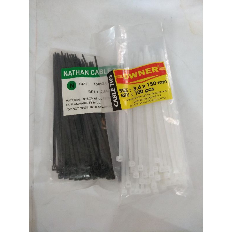 Jual Kabel Tis / Cable Ties / Tali Pengikat Kabel 15cm HITAM / PUTIH ...