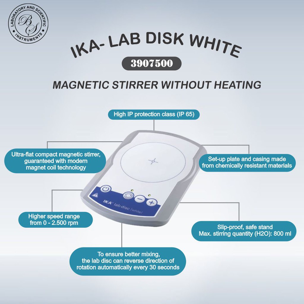 Jual IKA - MAGNETIC STIRRER LAB DISC WHITE WITHOUT HEATING | Shopee ...