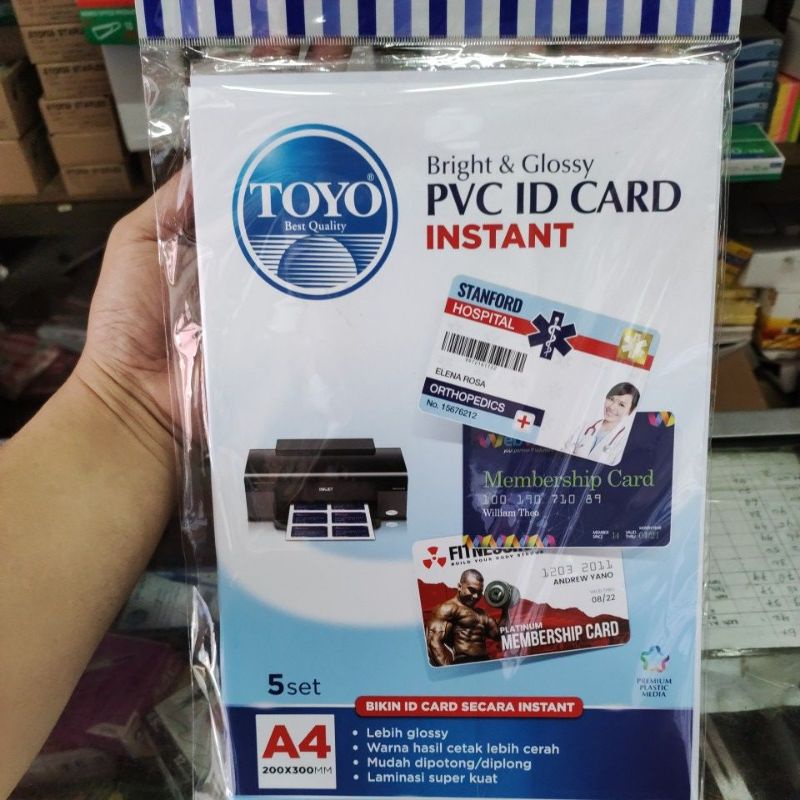 Jual KERTAS PVC ID CARD BRIGHT & GLOSSY INSTANT A4 ( 200 x 300 M ...
