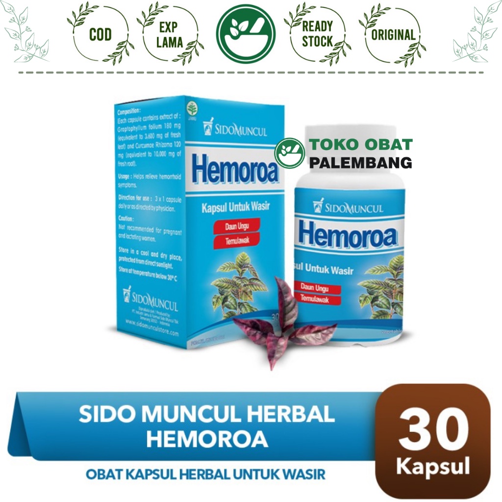 Jual SIDOMUNCUL HEMOROA 30 KAPSUL WASIR AMBEIEN SIDO MUNCUL HEMORRHOID ...