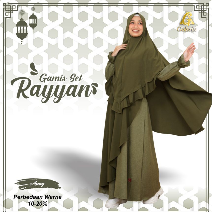 Jual Sarimbit Gamis Keluarga Ayah Dan Ibu Original Brand Arra 100% Series Rayyan Warna Army ...