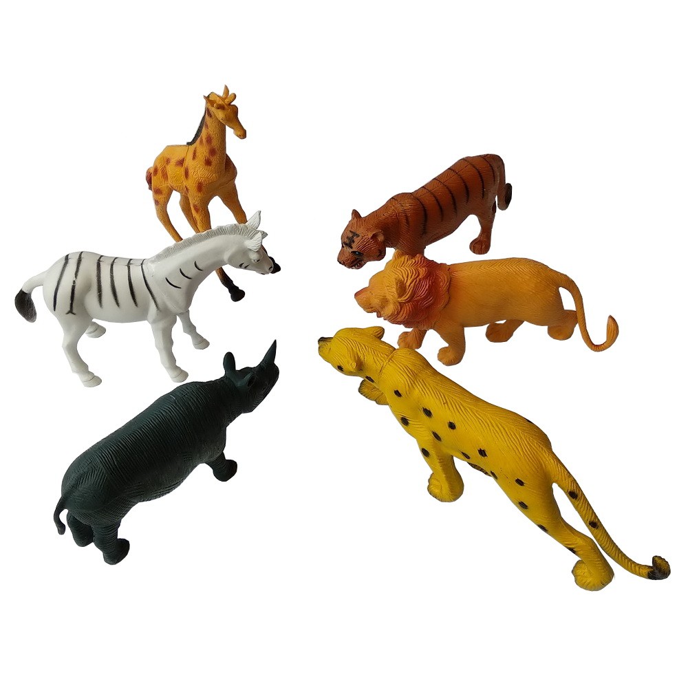 Jual Set Miniatur Wild Animal Mainan Hewan Binatang Karet Besar Isi 6 ...