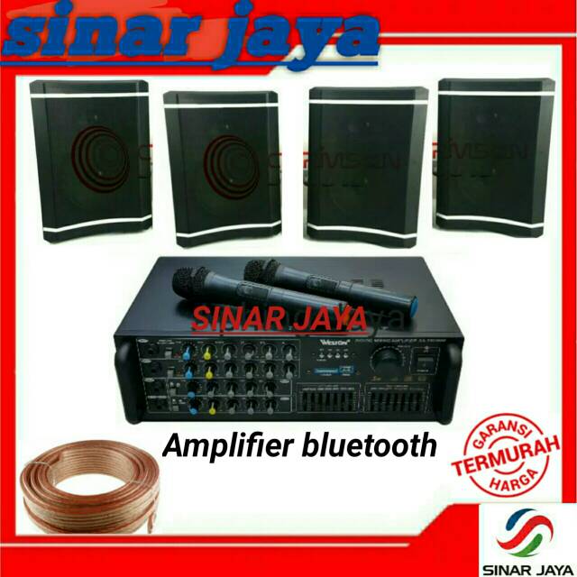Jual PAKET SOUND SYSTEM 4 UNIT SPEAKER PASSIVE + MIC WIRELESS | Shopee ...