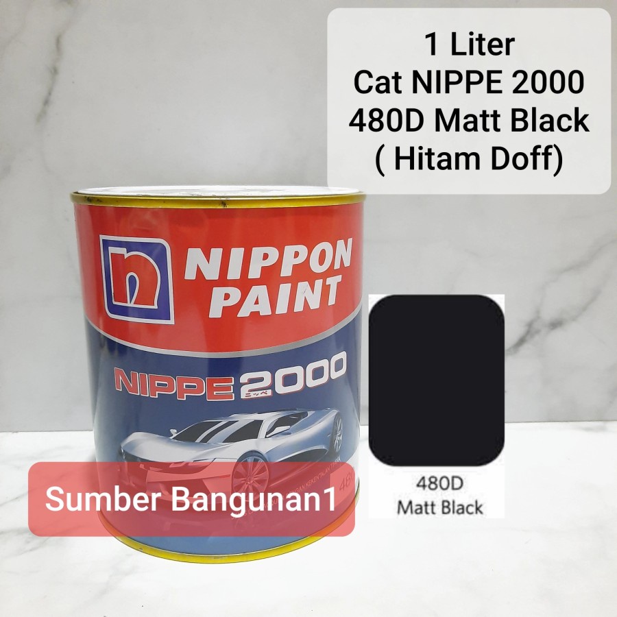 Jual Cat otomotif Matt Black 480D NIPPE 2000 hitam doff dop duco 1kg ...