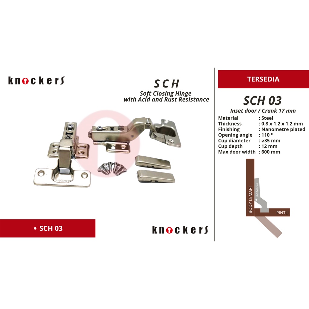 Jual Knockers Engsel Kayu Tahan Karat SCH | Shopee Indonesia