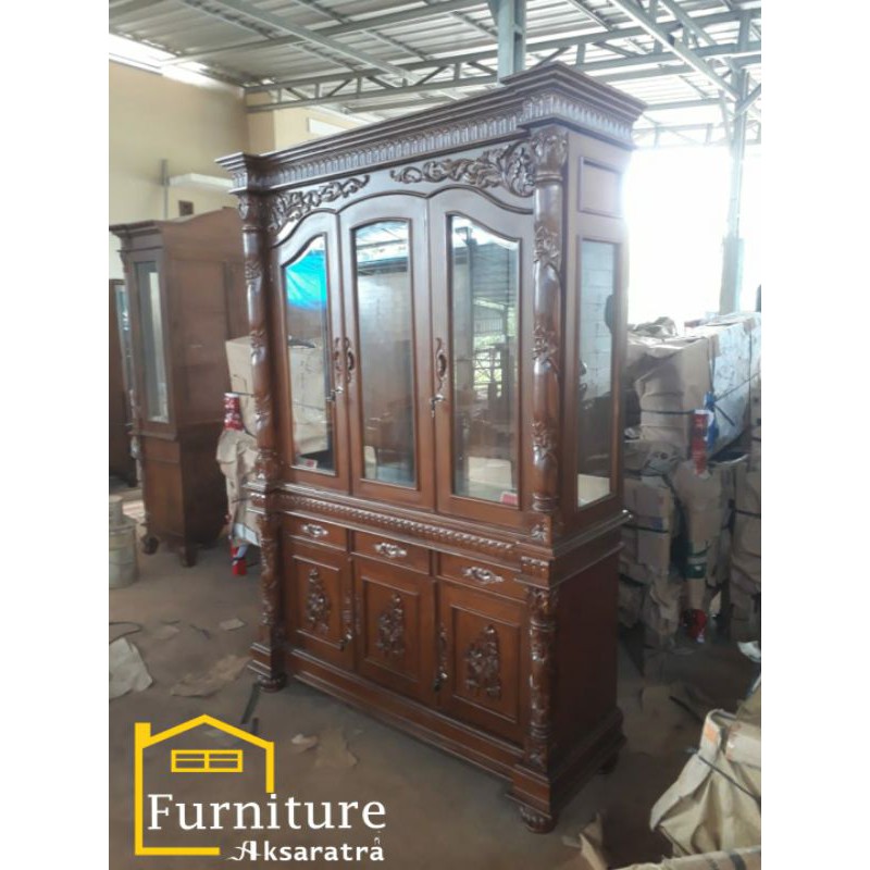 Jual Buffet Kaca Almari Classic Lemari | Shopee Indonesia