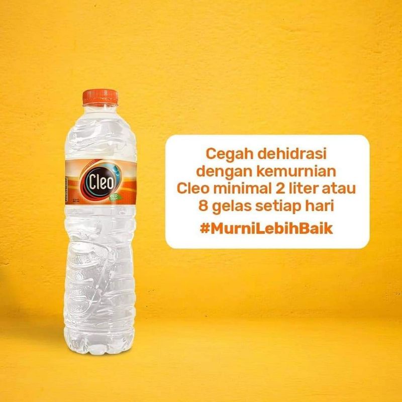 Jual Cleo Botol menengah 550 mll/pure water/Air murni kemasan 550 ml/kotak/crat isi 24 botol ...