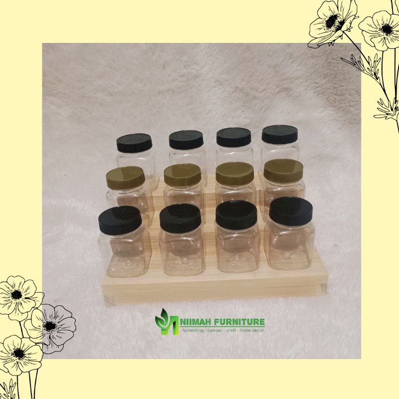 Jual Rak bumbu kayu minimalis model tangga 3 tingkat Mini size | Shopee ...