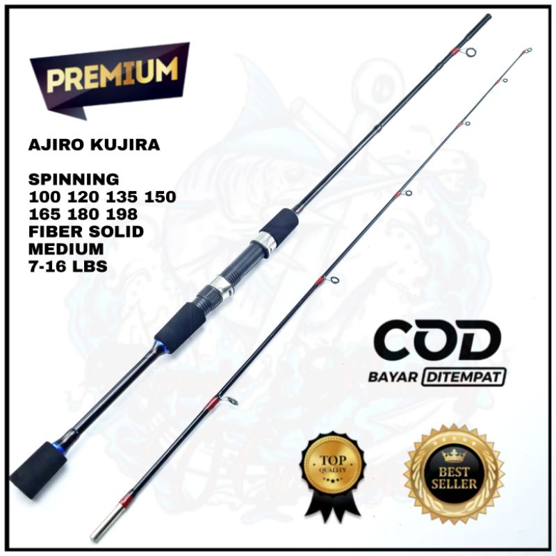 Jual joran pancing spinning fiber solid murah kuat ajiro kujira 100 120 135 150 165 180 198 210 ...