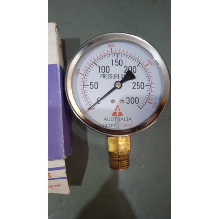 Jual manometer 300 kg 4000 psi pressure gauge Forbes dia 4" con 1/2 ...