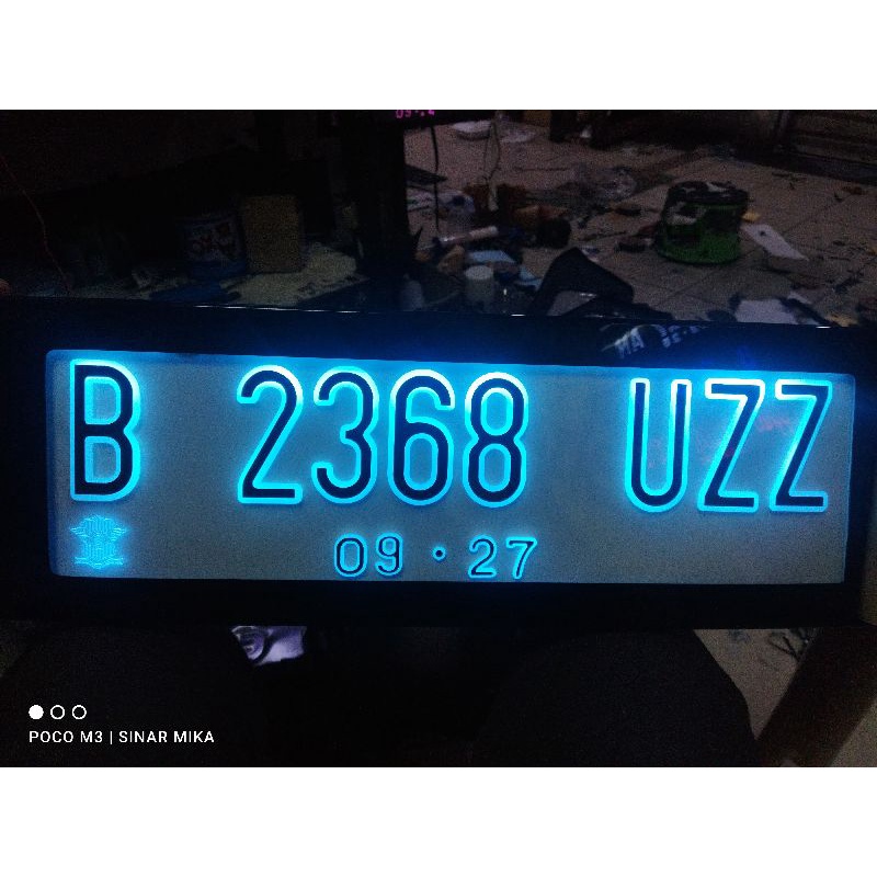Jual Plat nomor putih led / plat nomor led dasar putih / cover plat ...