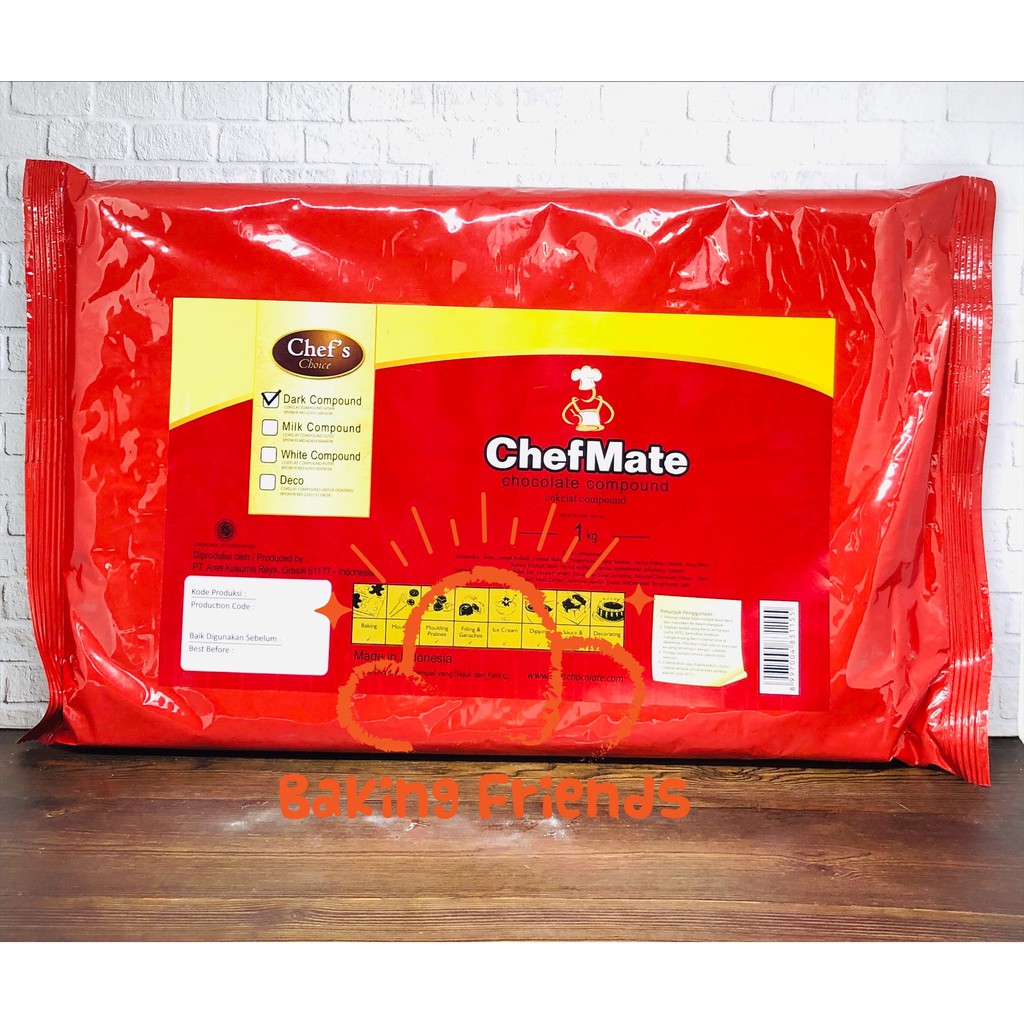 Jual CHEFMATE DARK CHOCOLATE COMPUND 1KG/COKELAT BATANG/COKLAT BLOK | Shopee Indonesia