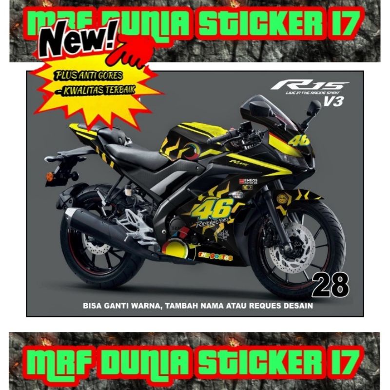 Jual Sticker decal Yamaha R15 V3 Full Body dekal Yamaha R15 V3 Stiker ...