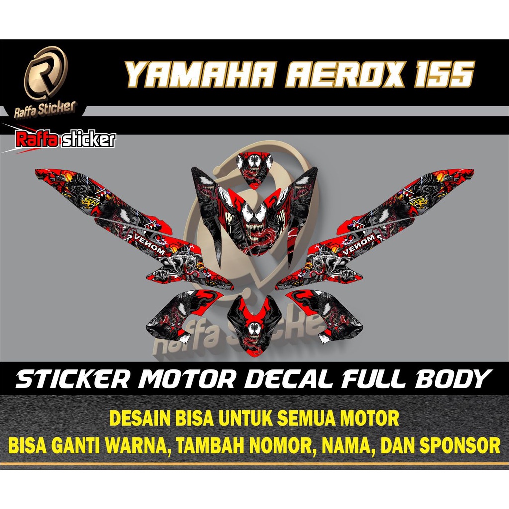 Jual Stiker aerox Striping Decal Aerox 155 full body sticker aerox 155 ...