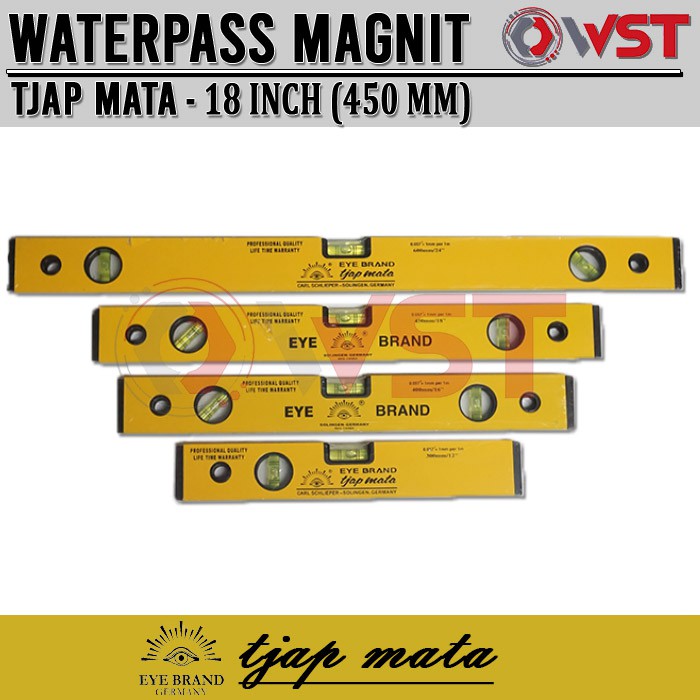 Jual Waterpas Magnet Aluminium 18 Inch 450MM Cap Mata / Tjap Mata ...