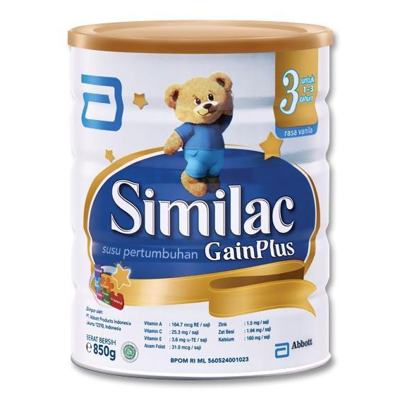 Jual SIMILAC Gainplus 3 850gr, SIMILAC Gainkid 4 900gr | Shopee Indonesia
