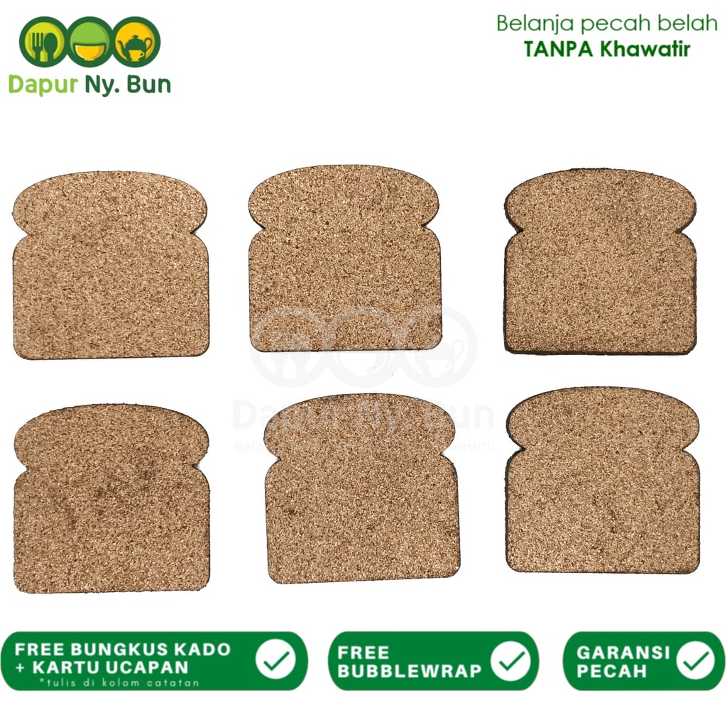 Jual Tatakan Gelas Bentuk Roti/Alas Mug Gabus/Coaster Cafe Hotel ...