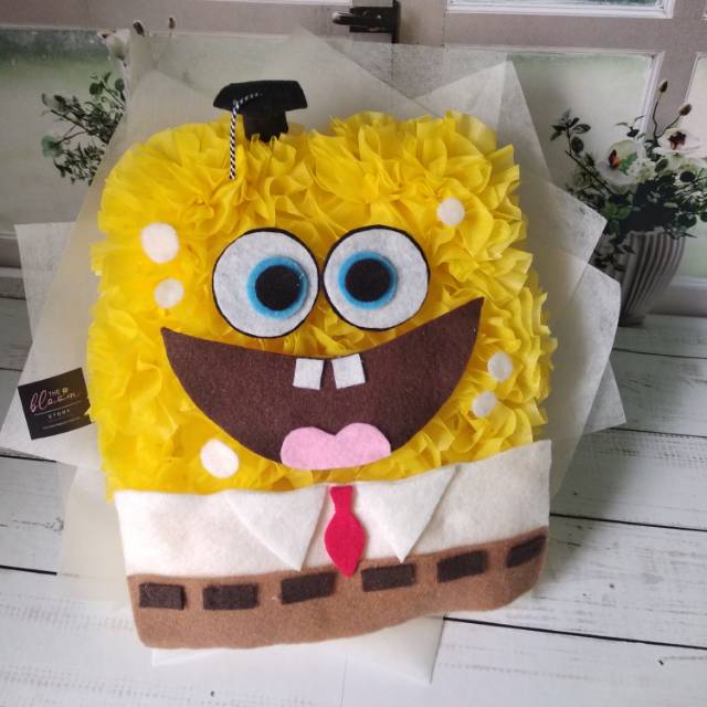 Jual Buket karakter Spongebob/buket bunga/buket wisuda/hadiah wisuda ...