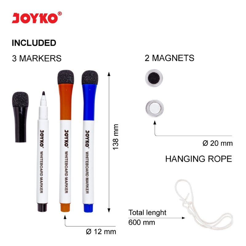 Jual JOYKO Whiteboard Set WBS - 10 Papan Tulis Putih Magnet + Spidol ...
