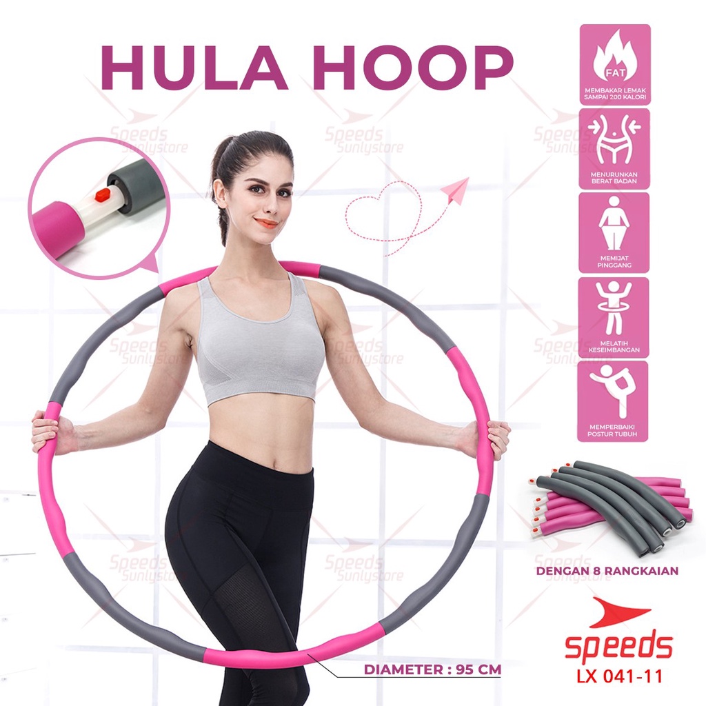 Jual SPEEDS Alat Fitness Hula Hoop Foam Bongkar Pasang Olaharaga Hulla ...