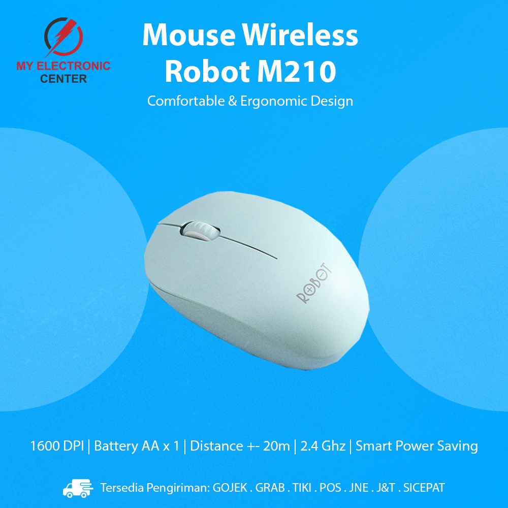 Jual Mouse Wireless Robot M210 2.4G Optical Mouse For Komputer PC ...