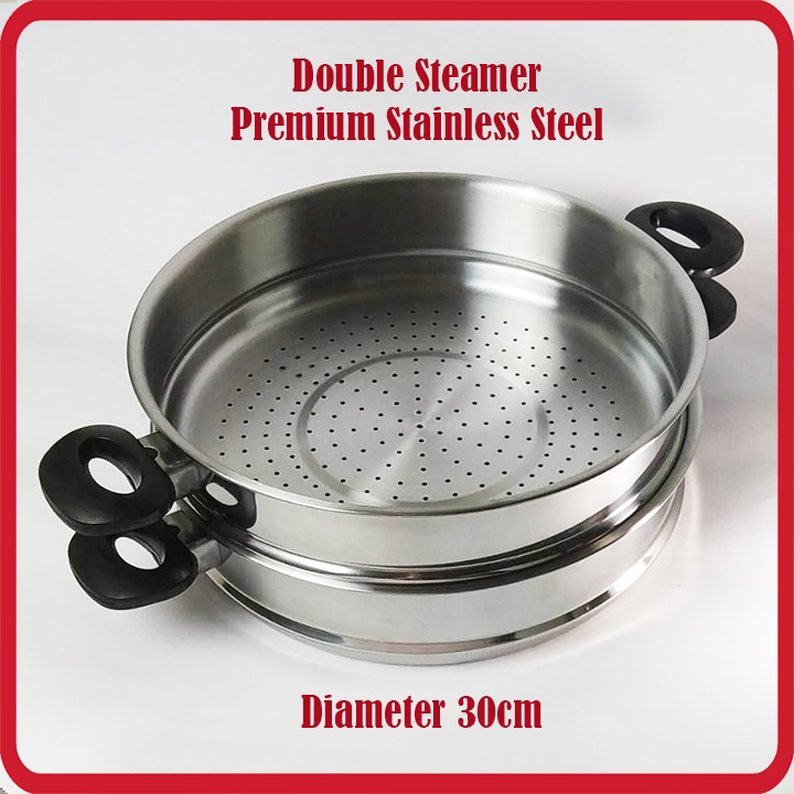 Jual MOEGEN Double Steamer Stainless Steel Untuk Wok Pan 30cm ( Kukusan ...