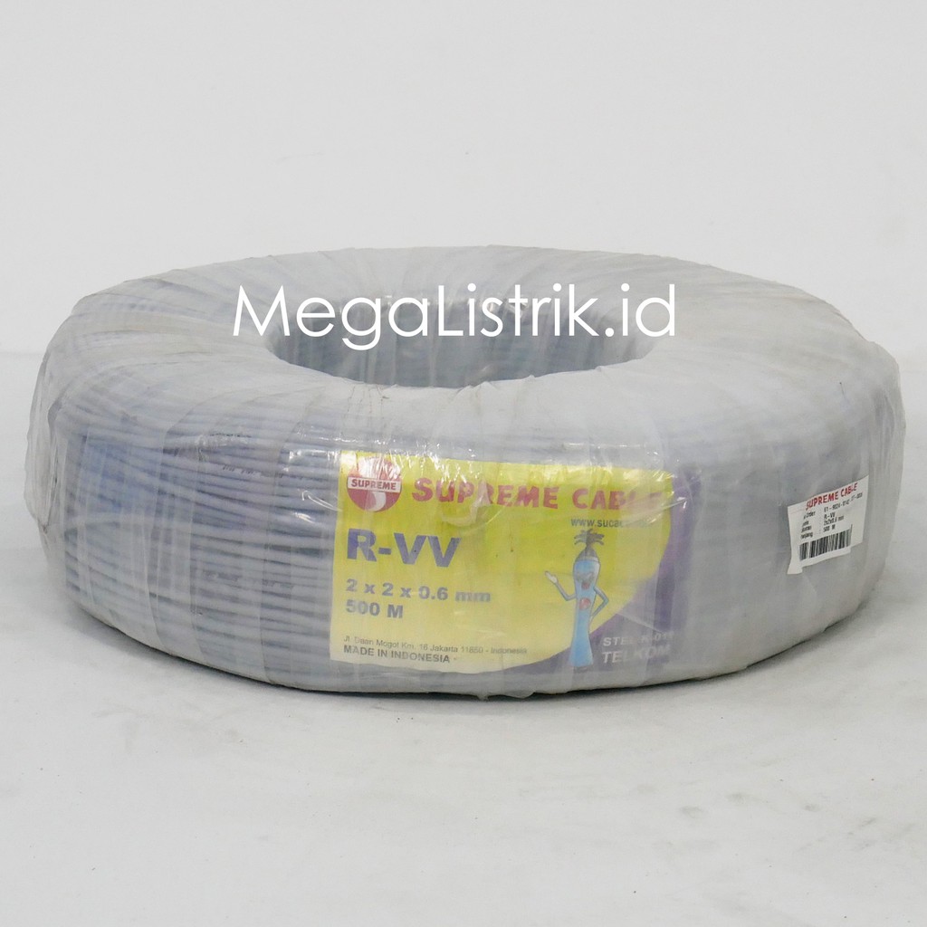 Jual SUPREME KABEL TELEPON ISI 4 / 2 X 2 X 0.6 MM ABU - ABU ( 500 METER ...