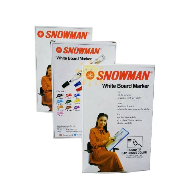 Jual Spidol Snowman Whiteboard BG-12 (12pcs / 1 lusin) | Shopee Indonesia