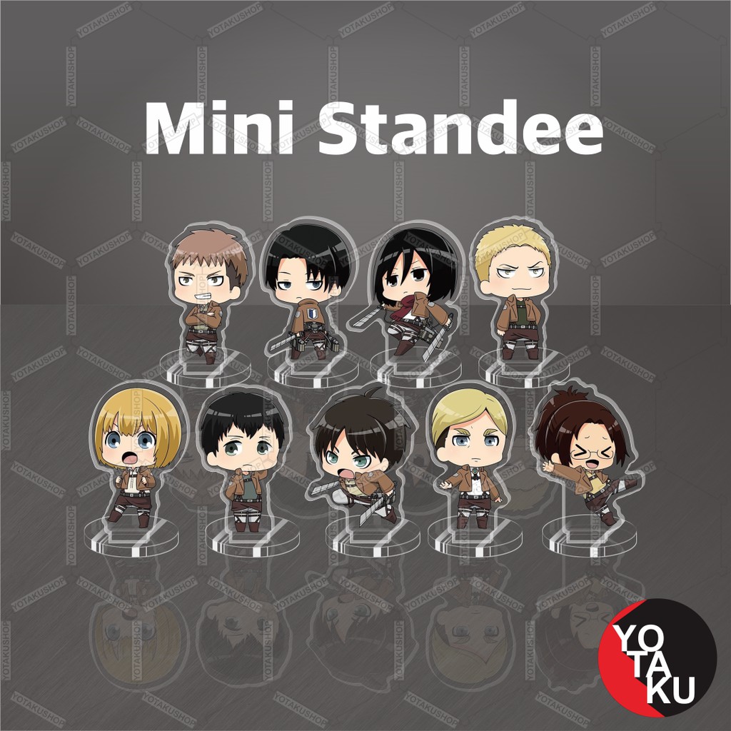 Jual Mini Standee Figure Anime Akrilik Attack On Titan Seri 4 Eren Levi ...