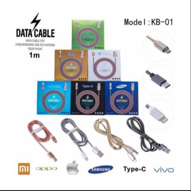 Jual KABEL DATA ORIGINAL 100% 1M KB 01 FAST CHARGING BESI | Shopee ...