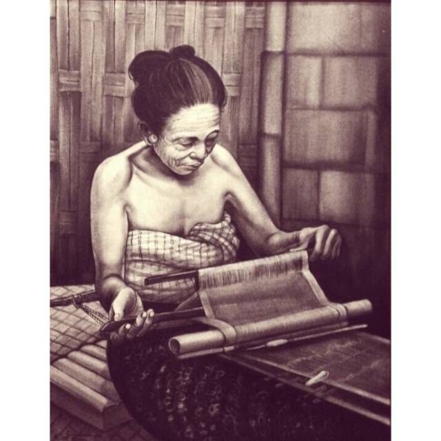 Jual Lukisan menenun | Lukisan tradisi | Lukisan indah | Lukisan antik ...