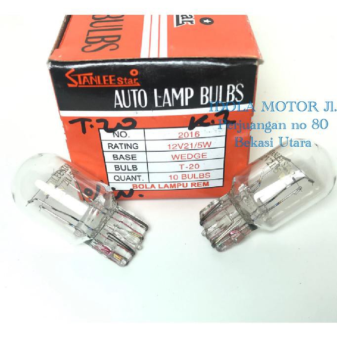 Jual BOHLAM LAMPU REM COLOK CEBLOK T20 12V KAKI 2 21/5W STANLEE STAR EXCLUSIVE | Shopee Indonesia