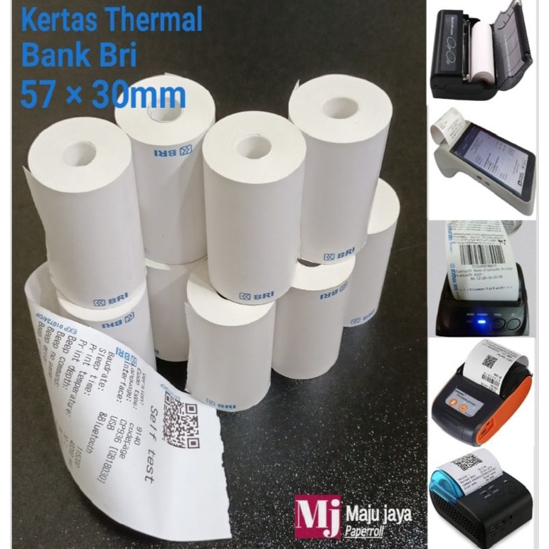 Jual KERTAS THERMAL EDC BRILINK LOGO BANK BRI 58×30/57×30mm | Shopee ...