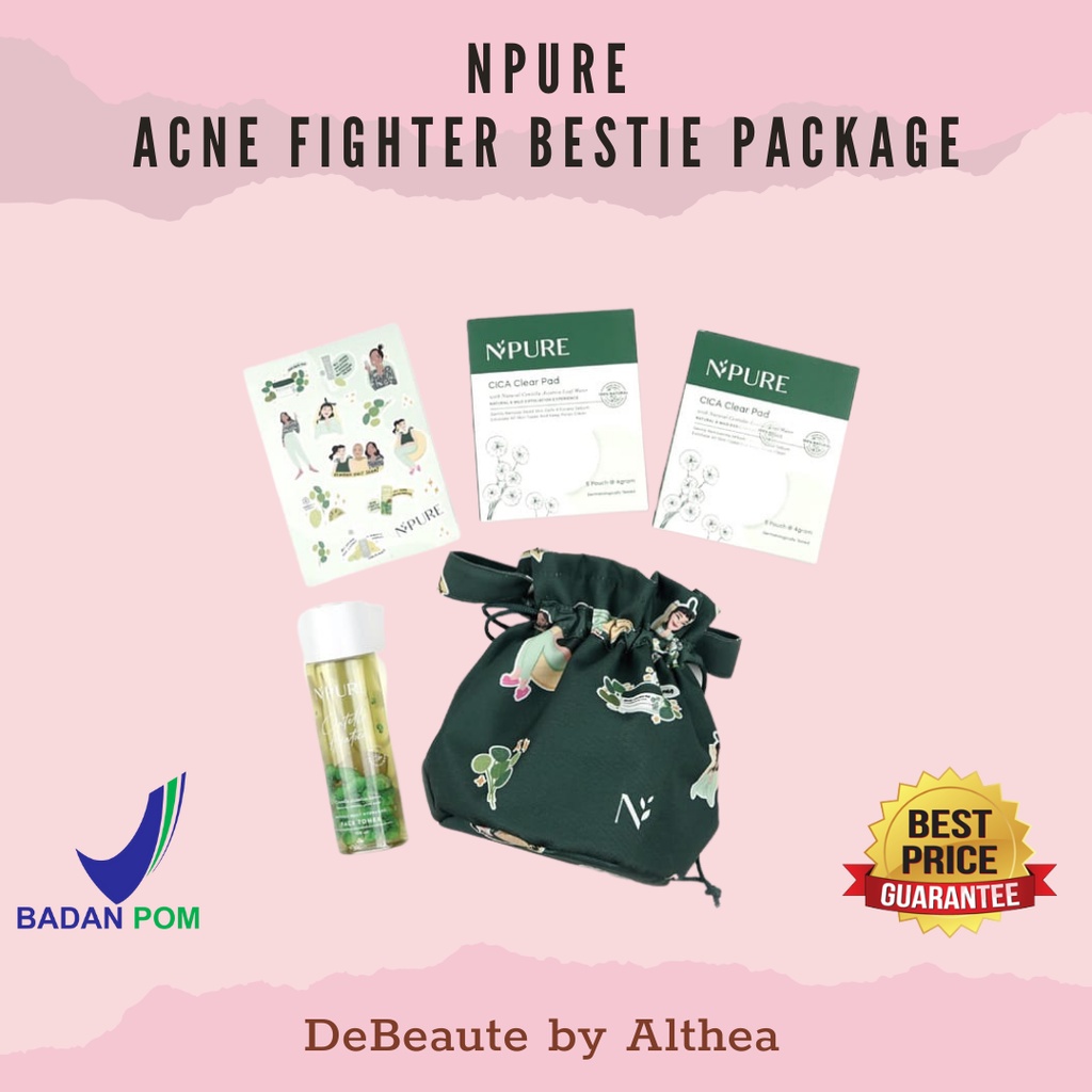 Jual NPURE Acne Fighter Bestie Package (1 Toner cica + 2 Clear pad ...