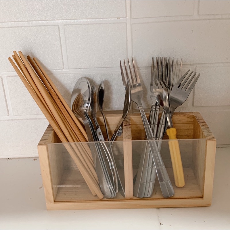 Jual Cutlery Holder Tempat Sendok Garpu Sumpit Minimalis Kayu Modern ...
