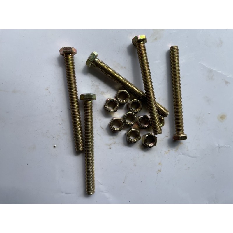 Jual BMK M8 x 80 - BAUT MUR BESI KUNING KUNCI 12 PJG 8 CM DRAT HALUS ...